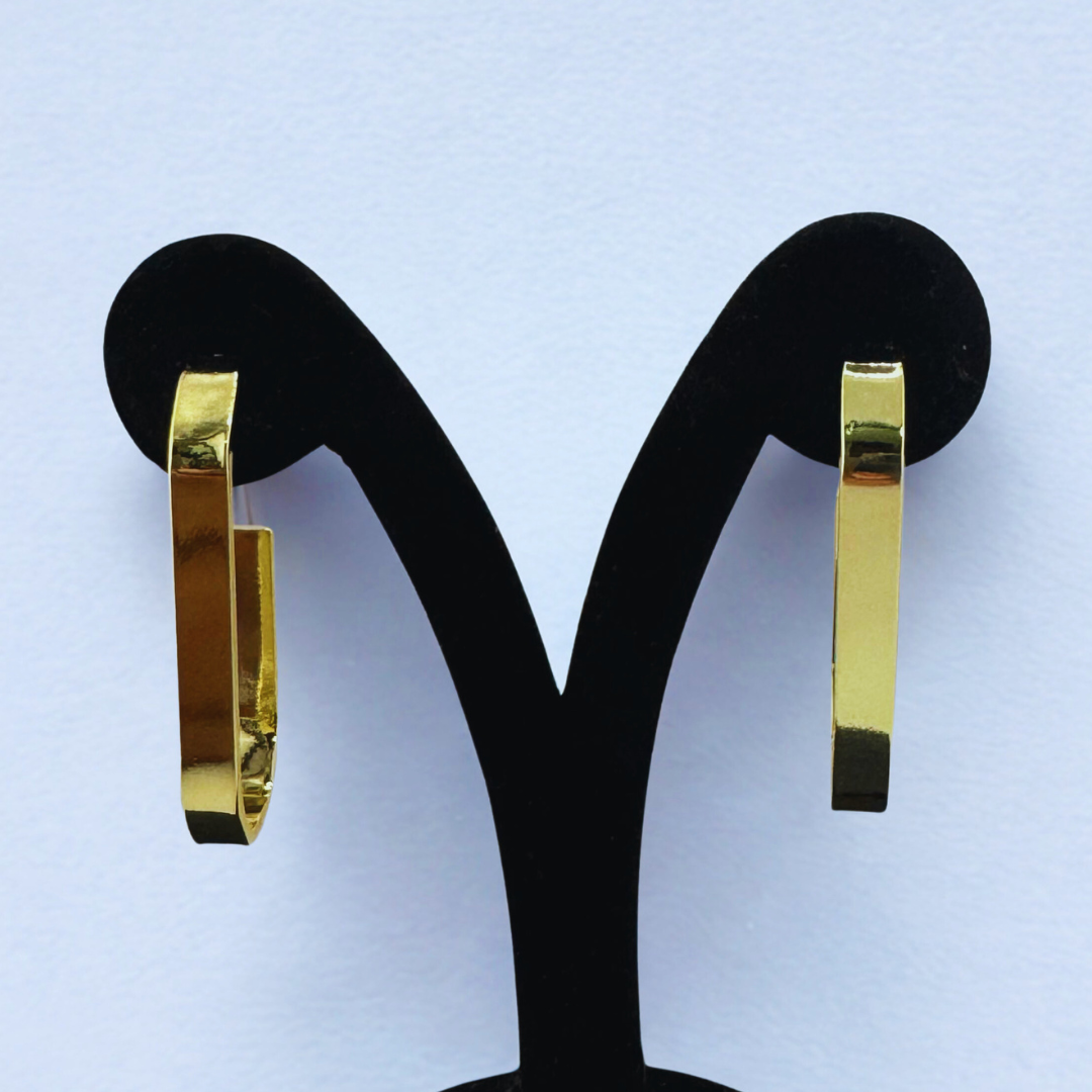 Geometric Gold-Bar Hoop Earrings – Sleek & Minimalist Design – Ethereal soul Collections